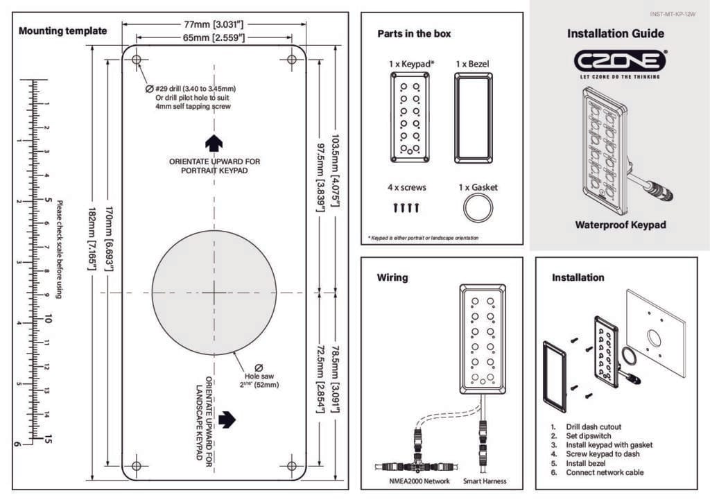 CZone Waterproof Keypad - Quality Marine Electronics